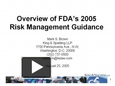 Overview of FDA presentation | free to download