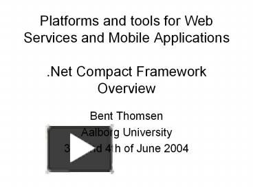 PPT – Platforms and tools for Web Services and Mobile Applications .Net ...
