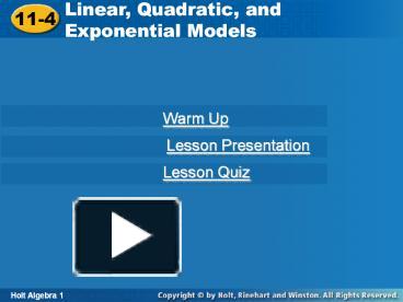 PPT – Linear, Quadratic, and Exponential Models PowerPoint presentation ...