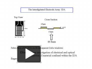 The Interdigitated Electrode Array: IDA presentation | free to view