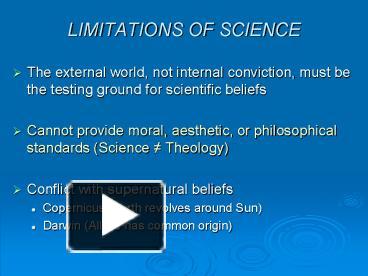LIMITATIONS OF SCIENCE presentation | free to view