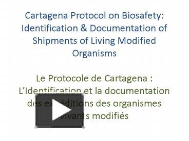 Cartagena Protocol on Biosafety: Identification presentation | free to ...