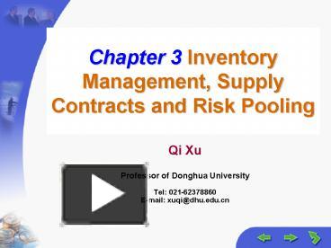 PPT – Chapter 3 Inventory Management, Supply Contracts and Risk Pooling ...