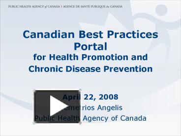 Canadian Best Practices Portal for Health Promotion and Chronic Disease ...