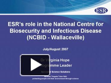 ESR presentation | free to view