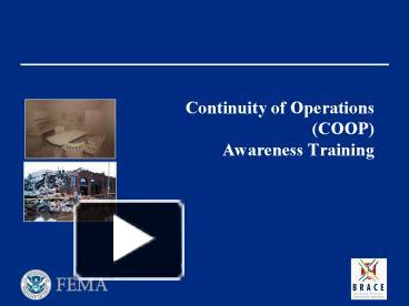 Continuity of Operations (COOP) Awareness Training presentation | free ...