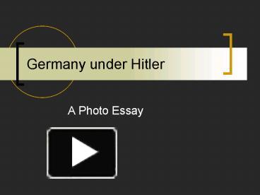 Germany under Hitler presentation | free to download