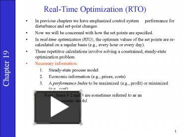 PPT – Real-Time Optimization (RTO) PowerPoint presentation | free to ...