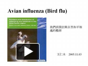 Avian influenza (Bird flu) presentation | free to view