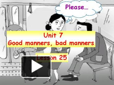 Good manners, bad manners presentation | free to view