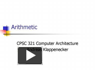 PPT – Arithmetic PowerPoint presentation | free to download - id: 47106 ...
