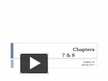 PPT – Chapters 7 PowerPoint presentation | free to download - id ...