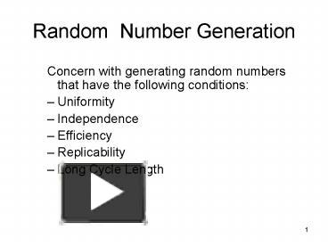 PPT – Random Number Generation PowerPoint presentation | free to ...