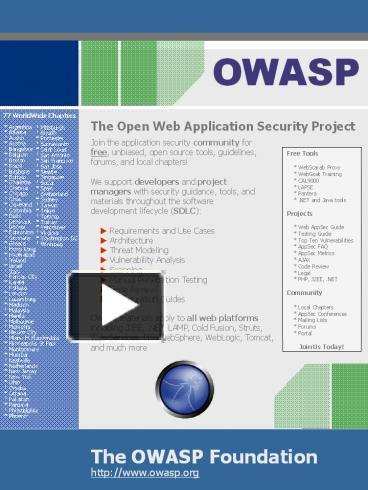 PPT – OWASP Presentation PowerPoint presentation | free to view - id ...