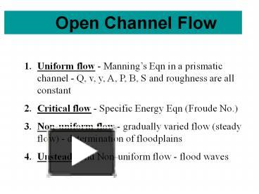 Open Channel Flow presentation | free to download