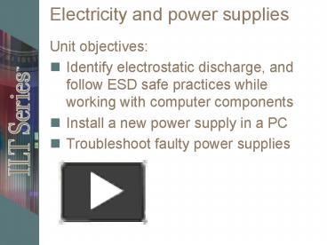 PPT – Electricity and power supplies PowerPoint presentation | free to ...