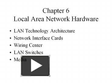 PPT – Chapter 6 Local Area Network Hardware PowerPoint presentation ...