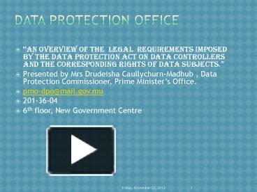 PPT – Data protection office PowerPoint presentation | free to view ...