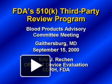 FDA presentation | free to view