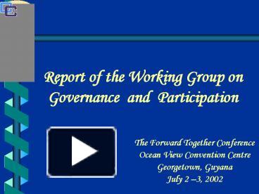PPT – Report of the Working Group on Governance and Participation ...