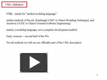 PPT – UML--definition PowerPoint presentation | free to download - id ...