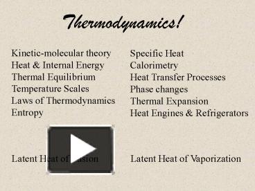 PPT – Thermodynamics! PowerPoint presentation | free to download - id ...