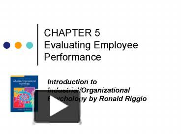 PPT – CHAPTER 5 Evaluating Employee Performance PowerPoint presentation ...