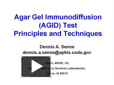 Agar Gel Immunodiffusion (AGID) Test Principles and Techniques ...