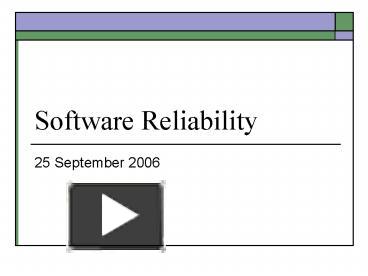 Software Reliability presentation | free to download
