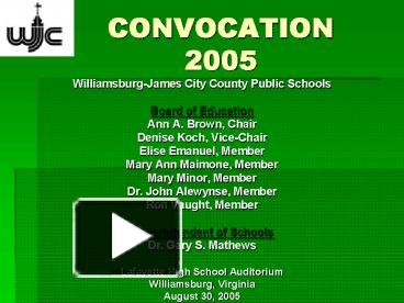 PPT – CONVOCATION 2005 PowerPoint presentation | free to view - id ...