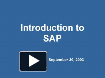 Introduction to SAP presentation | free to download