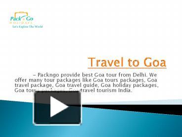 travel to goa presentation | free to download