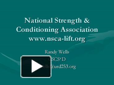 National Strength presentation | free to view