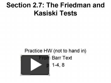 PPT – Section 2.7: The Friedman and Kasiski Tests PowerPoint ...