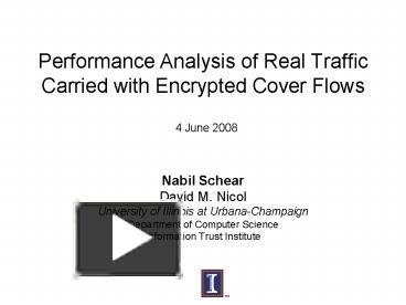 PPT – Performance Analysis of Real Traffic Carried with Encrypted Cover ...
