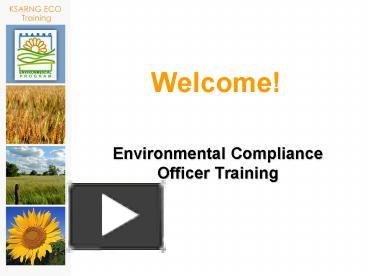 Environmental Compliance Officer Training presentation | free to view