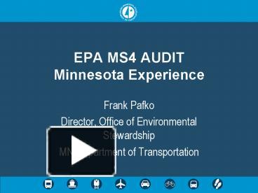 EPA MS4 AUDIT Minnesota Experience presentation | free to download