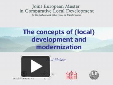 The concepts of (local) development and modernization presentation ...