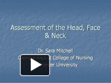 Assessment of the Head, Face presentation | free to download