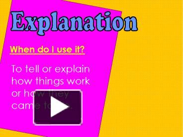 Explanation presentation | free to download