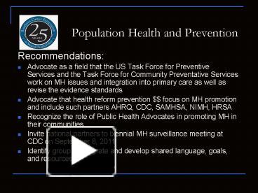 Population Health and Prevention presentation | free to download