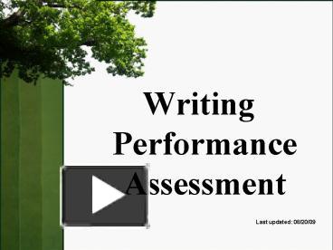 PPT – Writing Performance Assessment PowerPoint presentation | free to ...