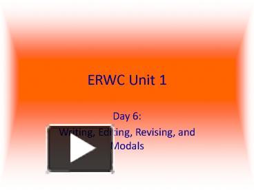 ERWC Unit 1 presentation | free to view