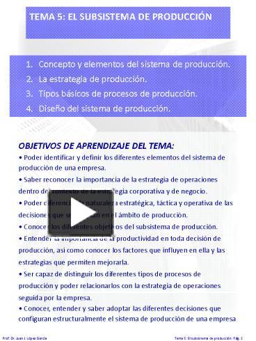 PPT – TEMA 5: EL SUBSISTEMA DE PRODUCCI PowerPoint presentation | free ...