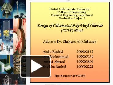 United Arab Emirates University College Of Engineering Chemical ...