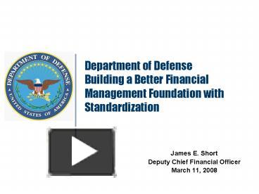 PPT – Department of Defense Building a Better Financial Management ...