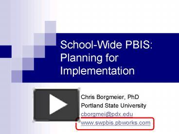 School-Wide PBIS: Planning for Implementation presentation | free to ...