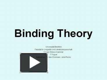 Binding Theory presentation | free to view