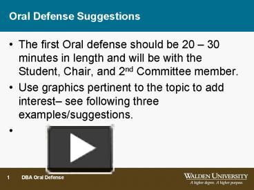 Oral Defense Suggestions presentation | free to view