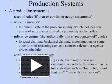 PPT – Production Systems PowerPoint presentation | free to download ...
